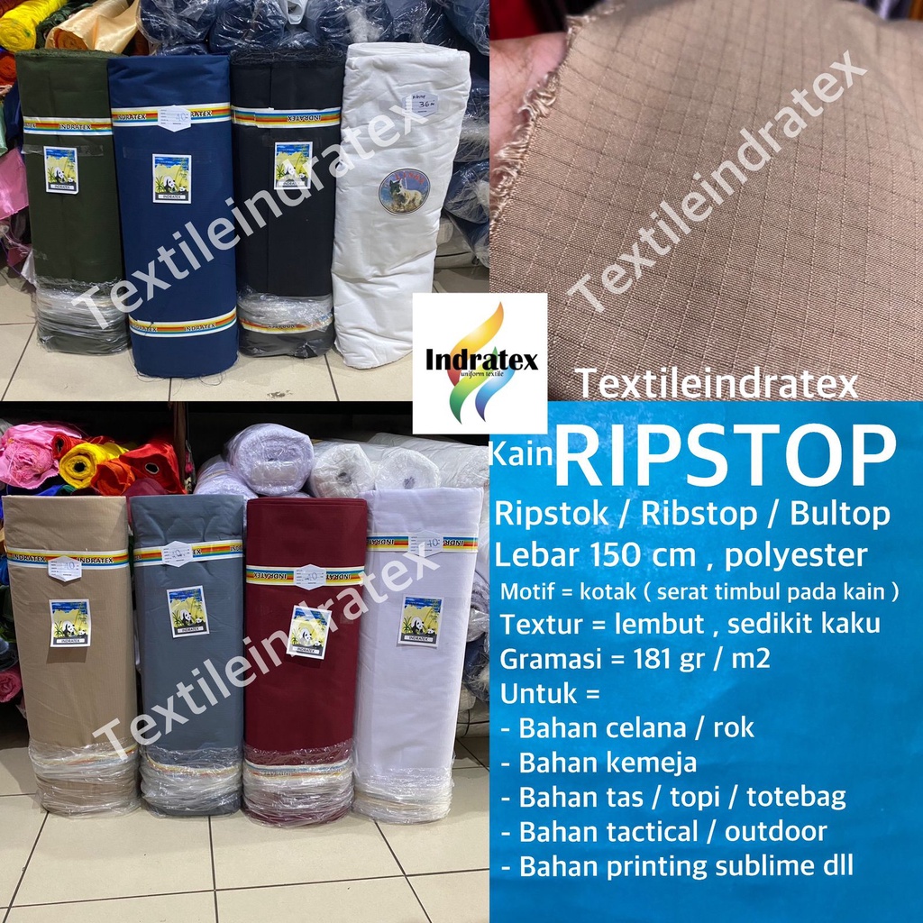Jual ( per setengah meter ) kain RIPSTOP RIBSTOK RIBSTOP BULTOP lebar ...