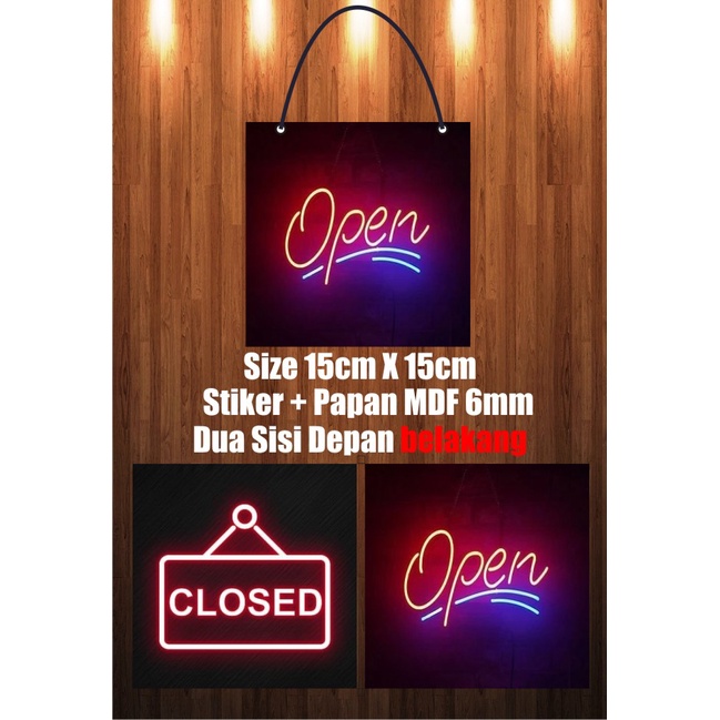 Jual Stiker Open / Closed + Papan MDF 6mm | Shopee Indonesia