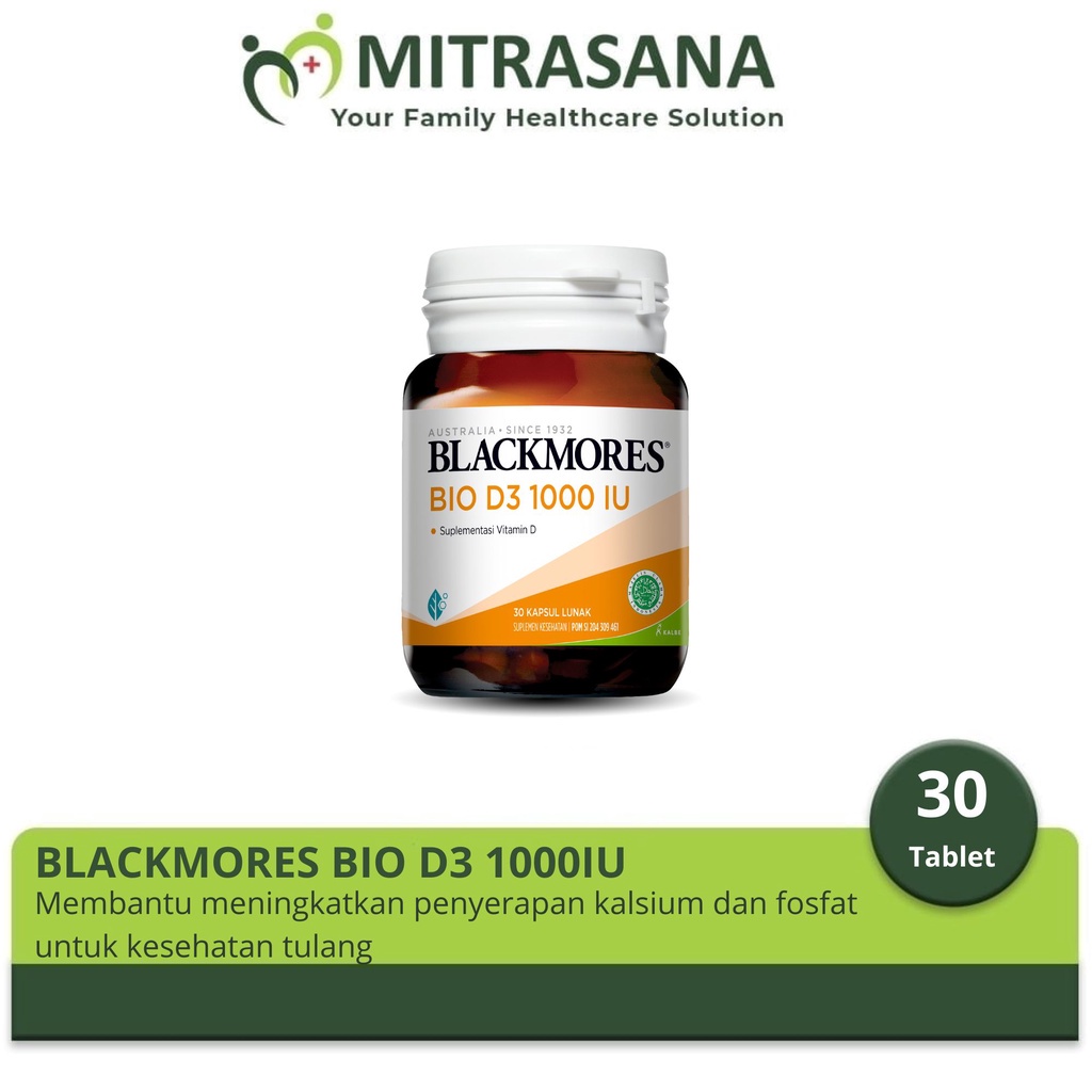 Jual BLACKMORES BIO D3 1000 IU (30 KPL) | Vitamin Kesehatan Tulang ...