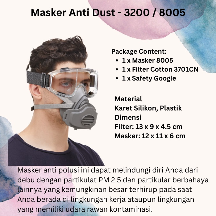 Jual Masker Gas Respirator Full Face / Masker Cat Safety Industrial ...