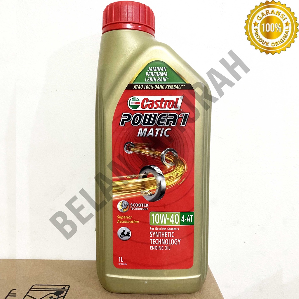 Jual Oli Motor Castrol Power1 Matic 10w-40 4-at 1L Asli 100% | Shopee ...
