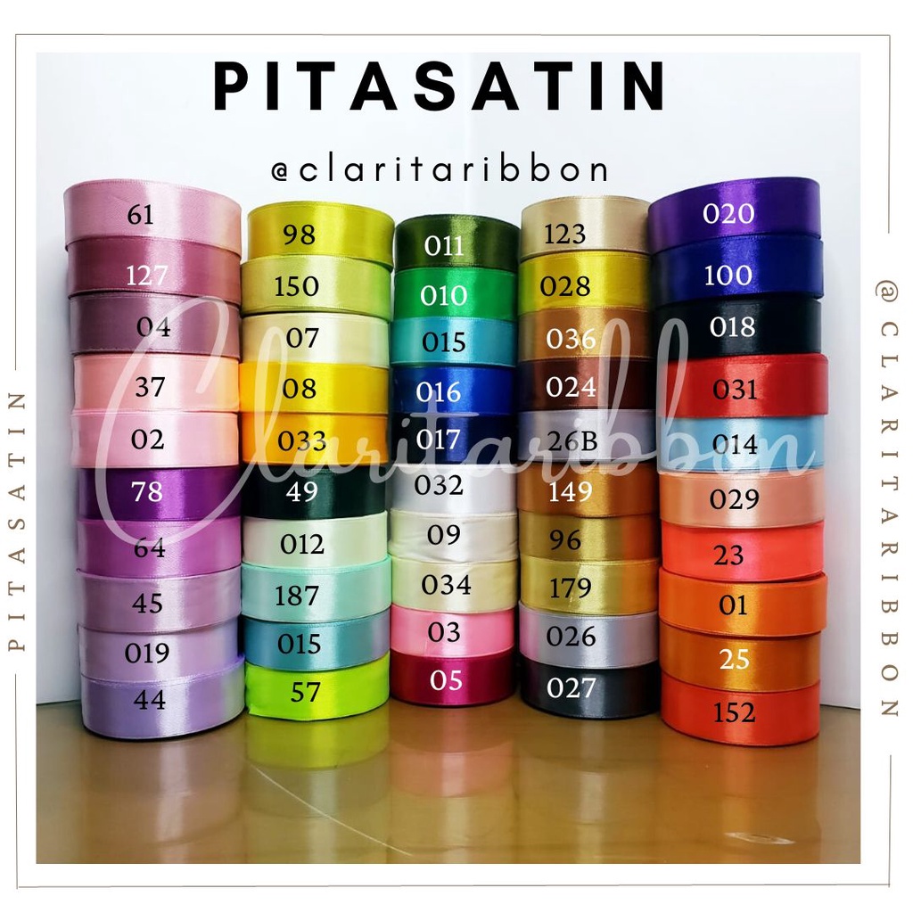 Jual Pita satin 2.5cm 1" inch Pita Craft Pita Bouquet Pita Hampers ...