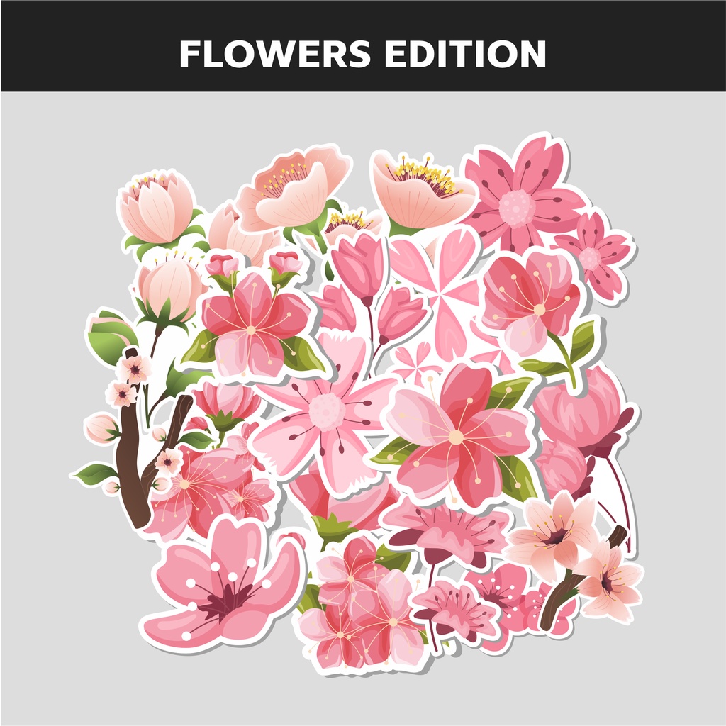 Jual STICKER PACK EDISI BUNGA AESTHETIC LUCU STIKER BUKU TUMBLER HP ...