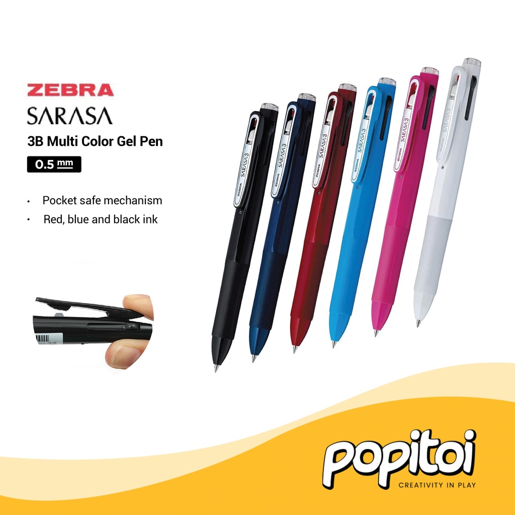 Jual Zebra Sarasa 3B 0.5 mm Multi Color Gel Pen Ballpoint Tinta Pulpen ...