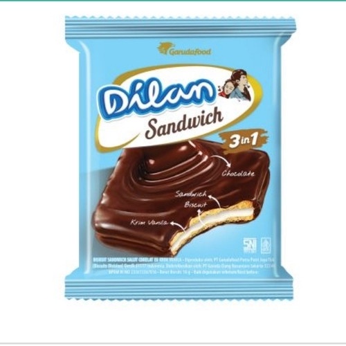 Jual Dilan Sandwich 3in1 Biskuit Sandwich Cokelat 16 Gram SATUAN ...