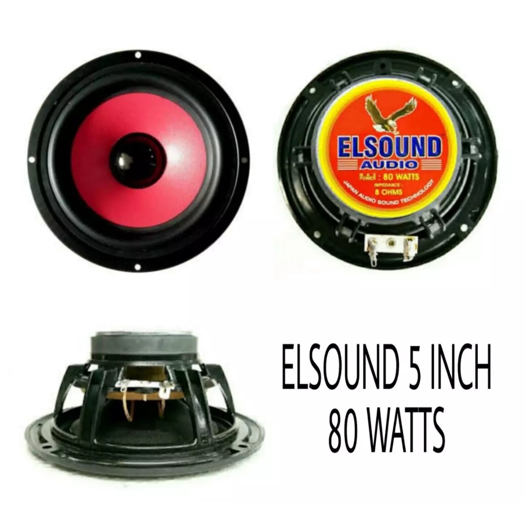 Jual SPEAKER ELSOUND 5INCH WOOFER 80WATT ORIGINAL SPEAKER KOMPONEN ...