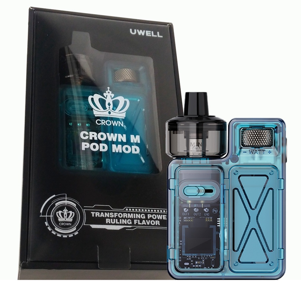 Jual Pod Vape Crown M Pod Mod Kit 35W 1000Mah Blue Authentic By Uwell ...