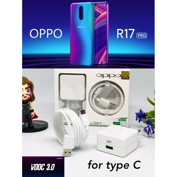 Jual CHARGER OPPO R17 PRO SUPER VOOC 3.0 SET KABEL DATA MICRO / TYPE C ...