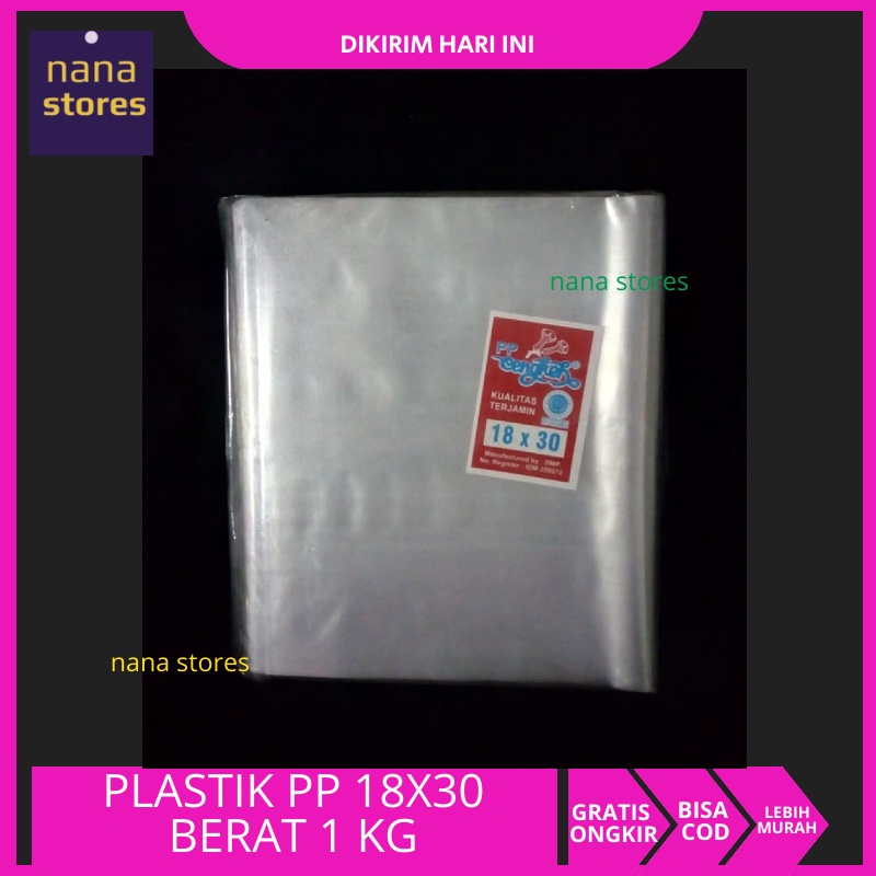 Jual Plastik PP bening ukuran 18x30 tebal 0,3 micron berat 1 kg ...