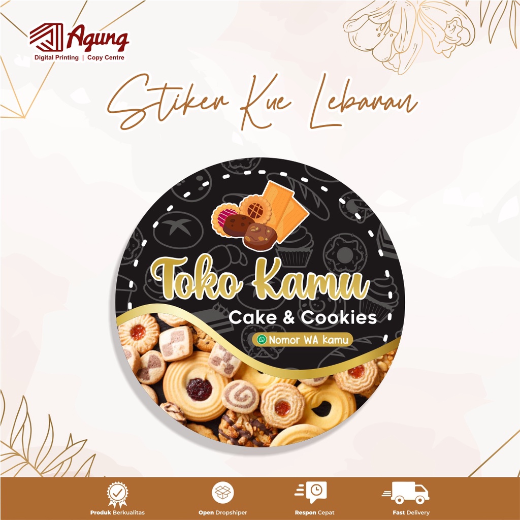Jual Sticker Toples kue kering lebaran Label toples kue / label kue ...