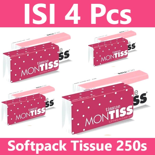 Jual PAKET 4 PACK - Tisu MONTISS 2ply 250s /MONTISS Facial Tissue 2ply ...