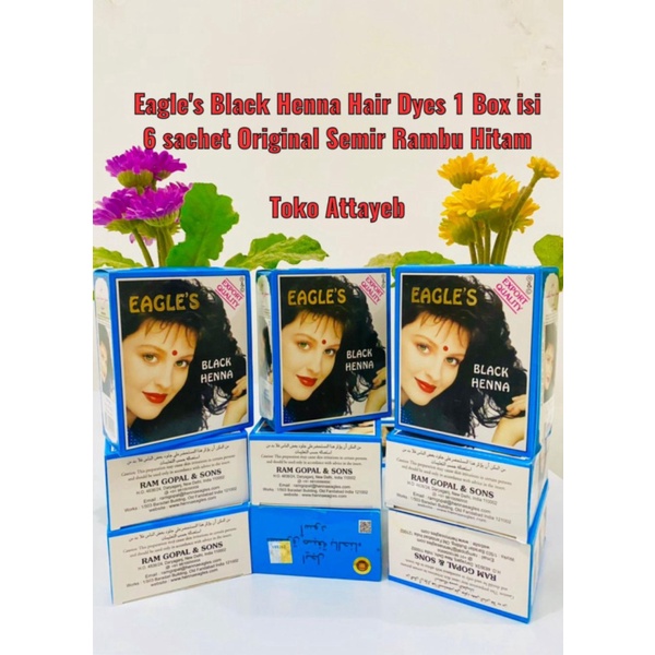 Jual Jual Eagle's Black Henna Hair Dyes 1 Box isi 6 sachet Ori Semir ...