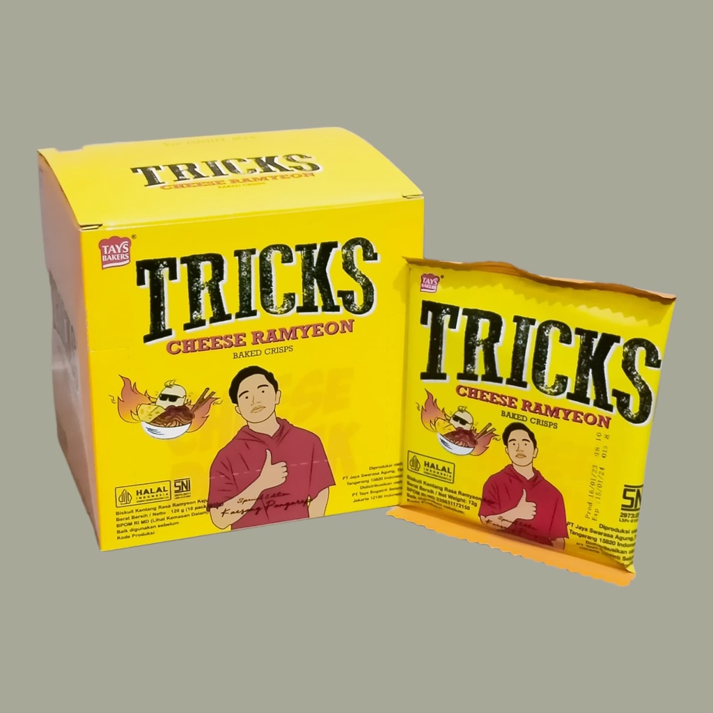 Jual Tricks Crisps Keju Biskuit Kentang Panggang 12gr [10 sachet/box ...
