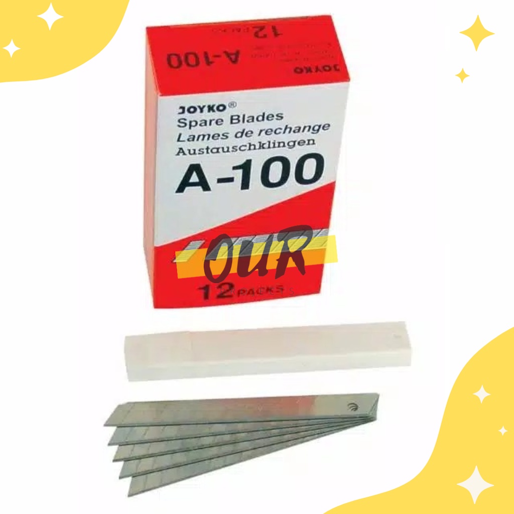 Jual REFIL CUTTER KECIL/ CUTTER A100 JOYKO/ ISI ULANG/ TAJAM [Our ...