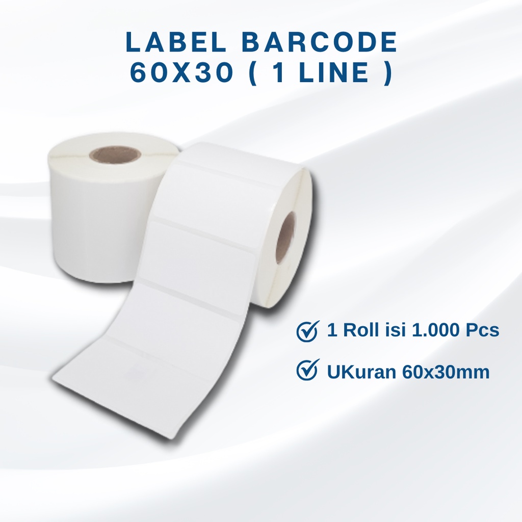Jual LABEL BARCODE SEMICOATED 60x30 ( 1 LINE ) | Shopee Indonesia