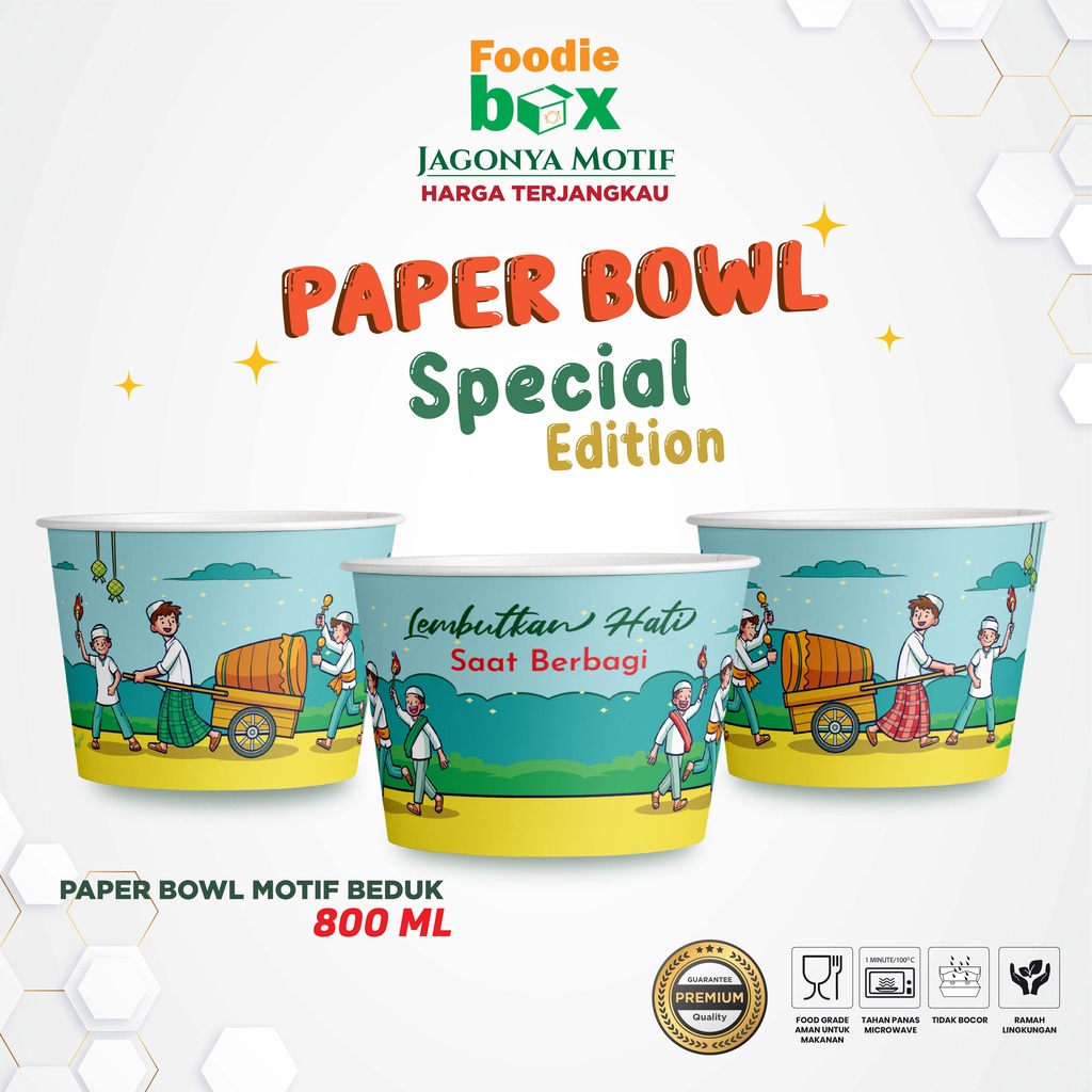 Jual Design Ramadhan | Paper Bowl 800 ml | Rice Bowl | Mangkok Kertas ...