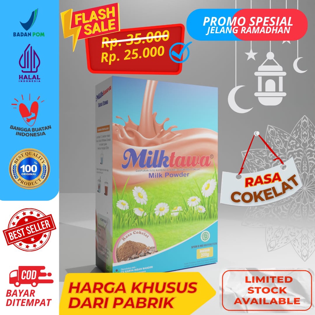 Jual Susu Kambing Etawa Milktawa Rasa Cokelat Kemasan Curah | Shopee ...