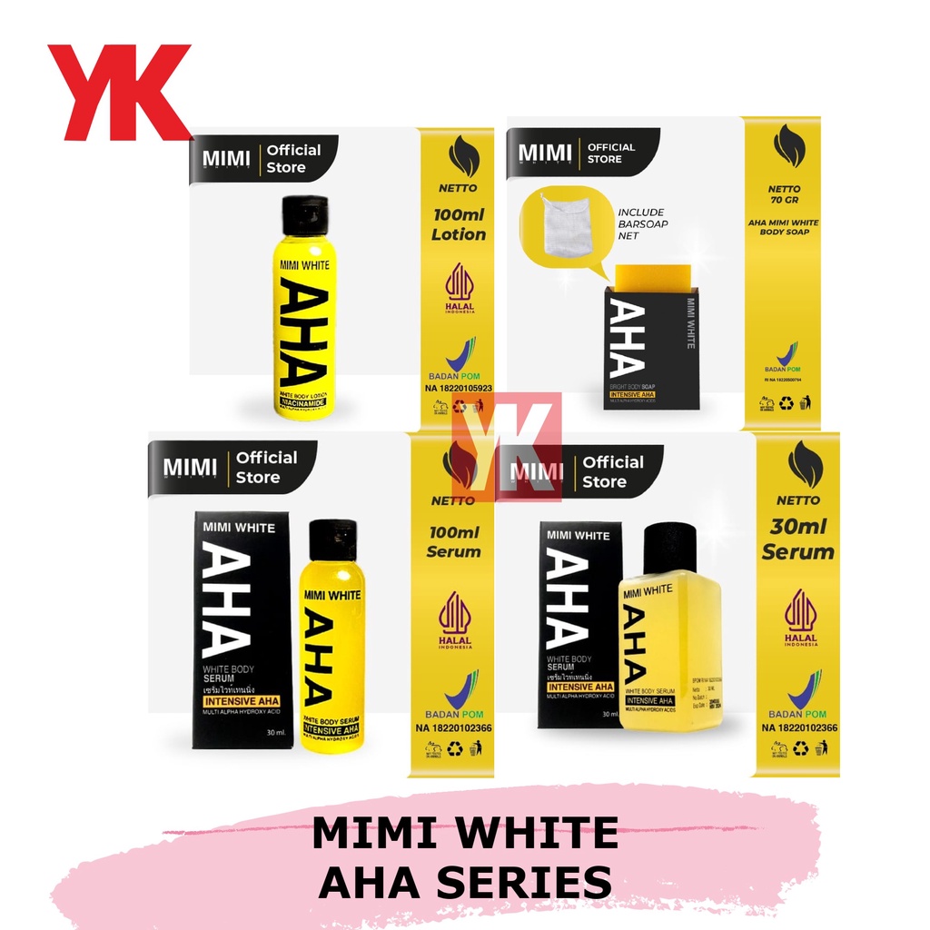 Jual ☑️ YK ☑️ MIMI WHITE AHA Body serum Booster | Shopee Indonesia