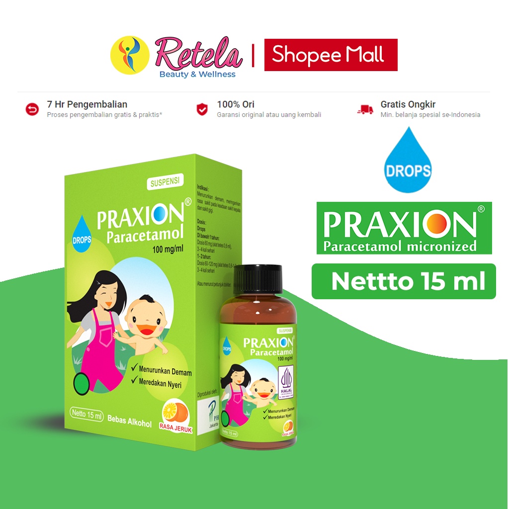 Jual Praxion Drops Suspensi 15Ml / Paracetamol / Obat Demam / Obat ...