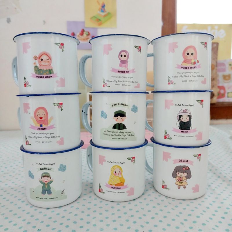 Jual GELAS ENAMEL CUSTOM KARAKTER ANAK (CETAK DECAL) | Shopee Indonesia
