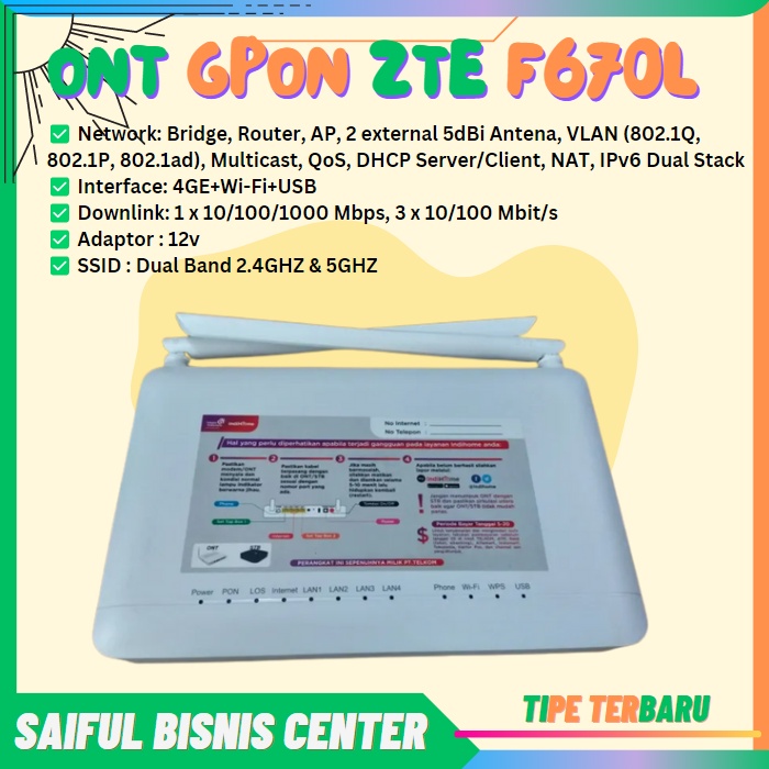 Jual ONT GPON ZTE F670L DUAL BAND 5G | Shopee Indonesia