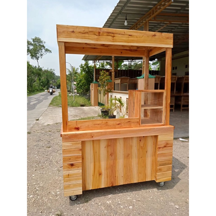 Jual Gerobak Es Coklat Viral Gerobak Booth Gerobak Es Buah Bahan Kayu ...