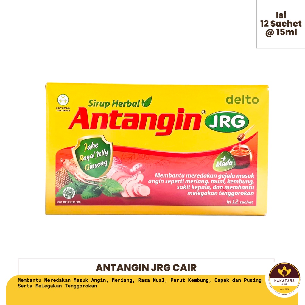 Jual ANTANGIN JRG CAIR SIRUP HERBAL PLUS MADU DELTOMED ISI 12 SACHET ...