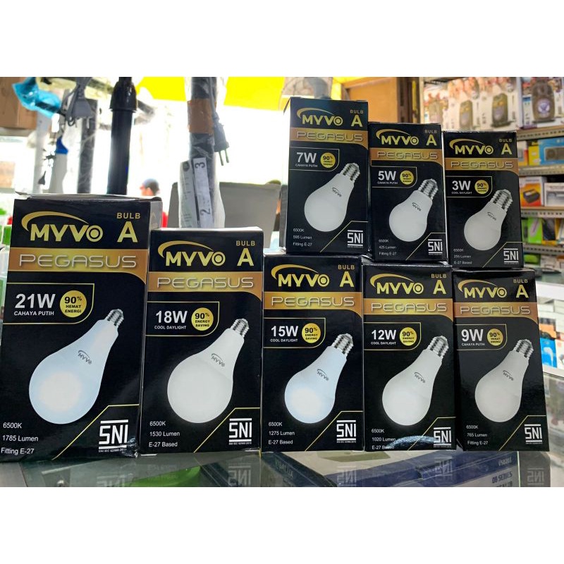 Jual LAMPU BOHLAM LED MYVO PEGASUS TYPE A 3W 5W 7W 9W 12W 15W 18W 21W / MYVO PEGASUS LED TYPE A ...
