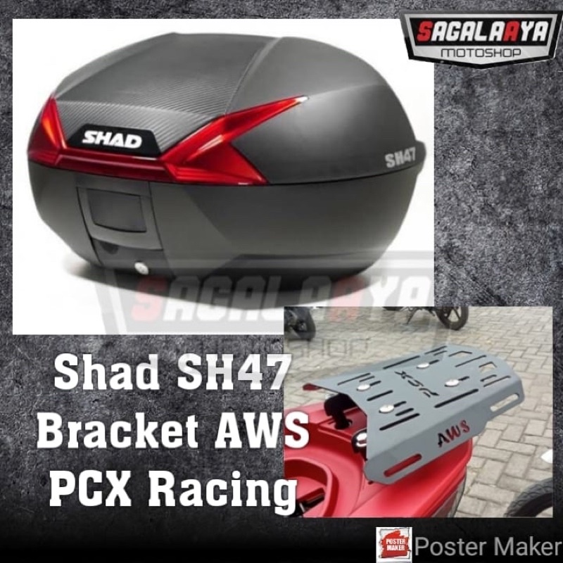 Jual Paket Box Shad SH47 Bracket box PCX150 PCX160 aws PCX racing Bukan ...