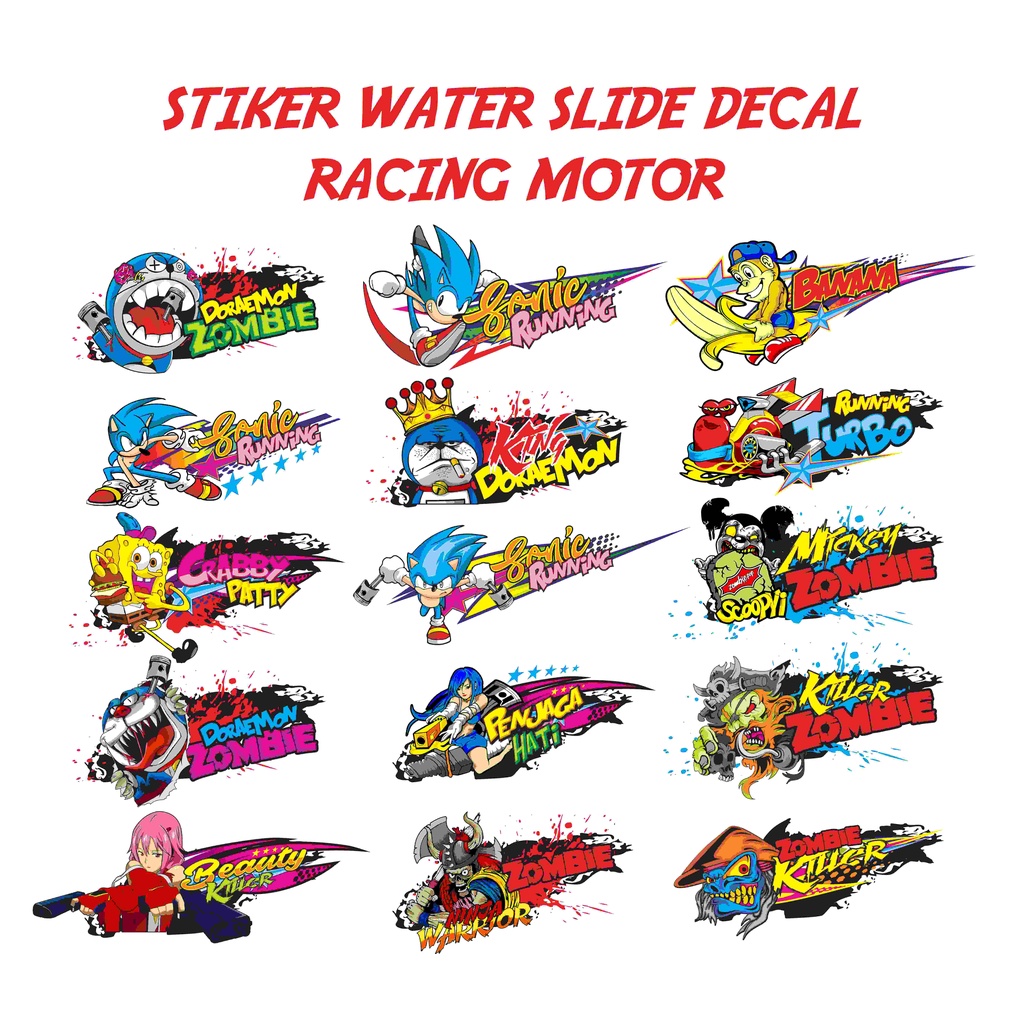Jual stiker water slide decal racing motor anime terbaru keren | Shopee ...