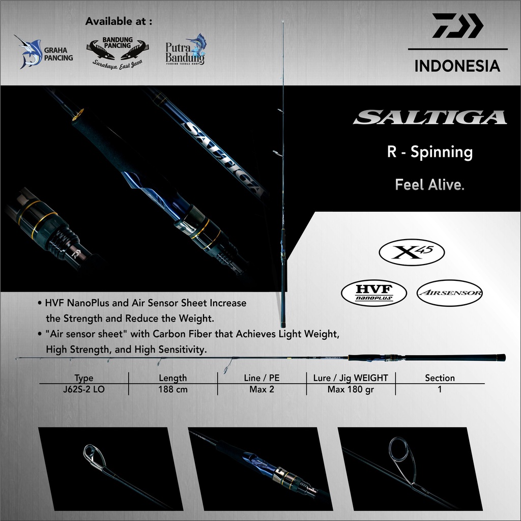 Jual ROD / JORAN DAIWA SALTIGA R (SPINNING) | Shopee Indonesia