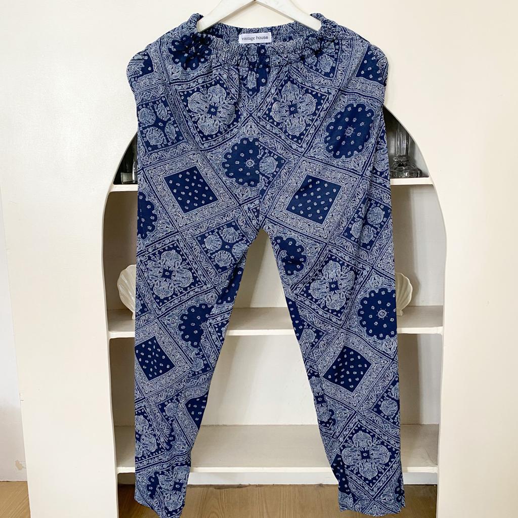 Jual Vintage House Pattern Pants (Celana Kulot Linen Motif Korean Style ...