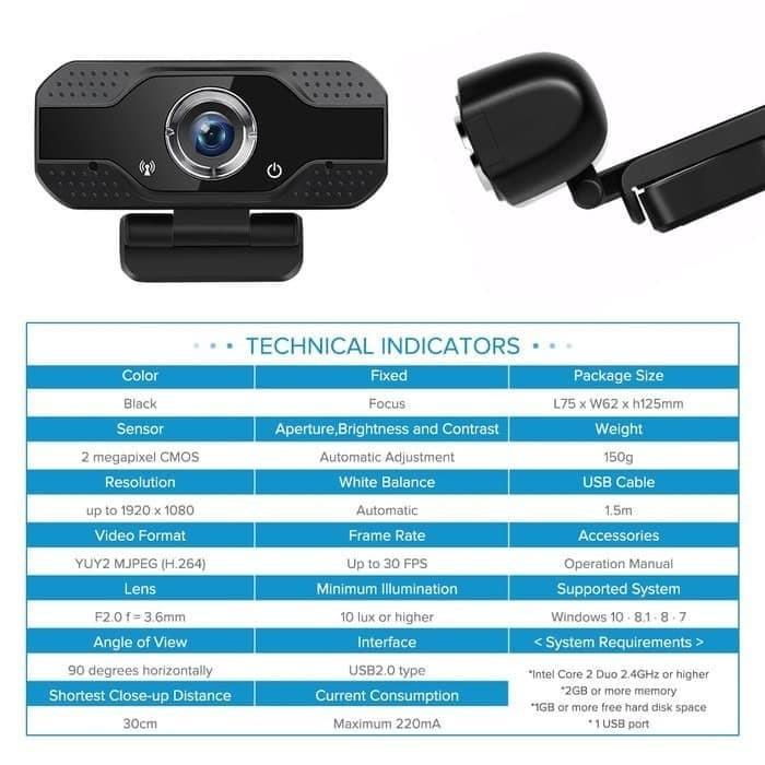 Jual KRX USB WEBCAM CAMERA FULL HD 1080P | Shopee Indonesia