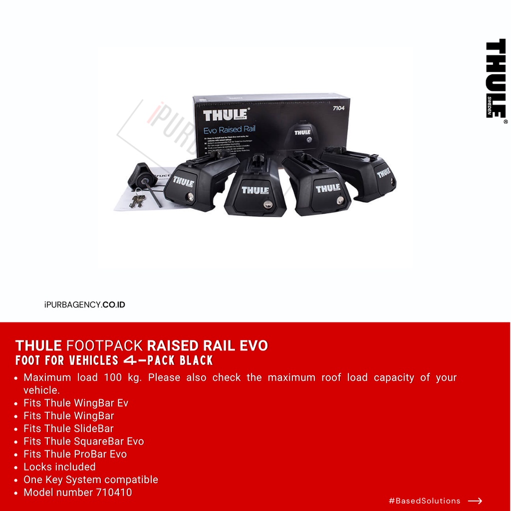 Jual Thule Footpack Raised Rail Evo 7104 | Shopee Indonesia