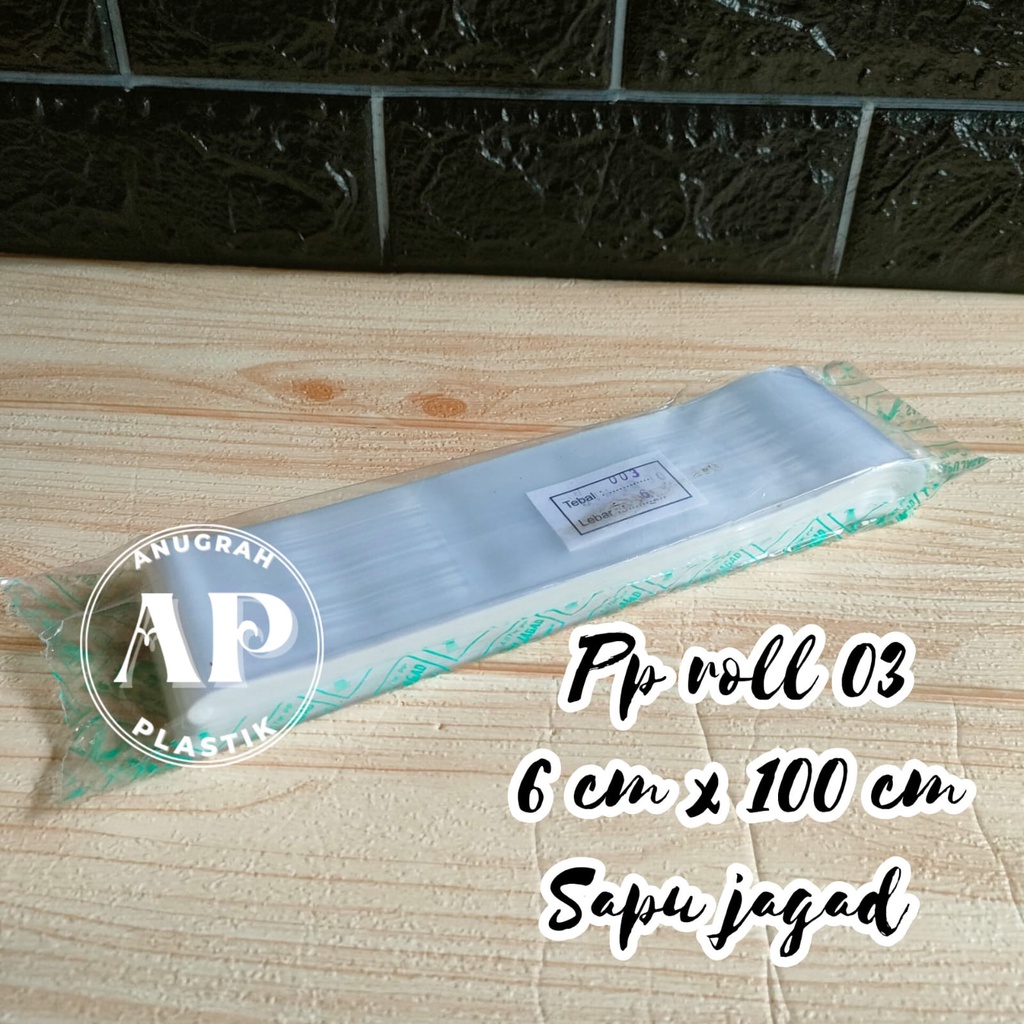 Jual Plastik PP Roll uk 6 cm x 100 meter / PP roll pusaka per pack ...