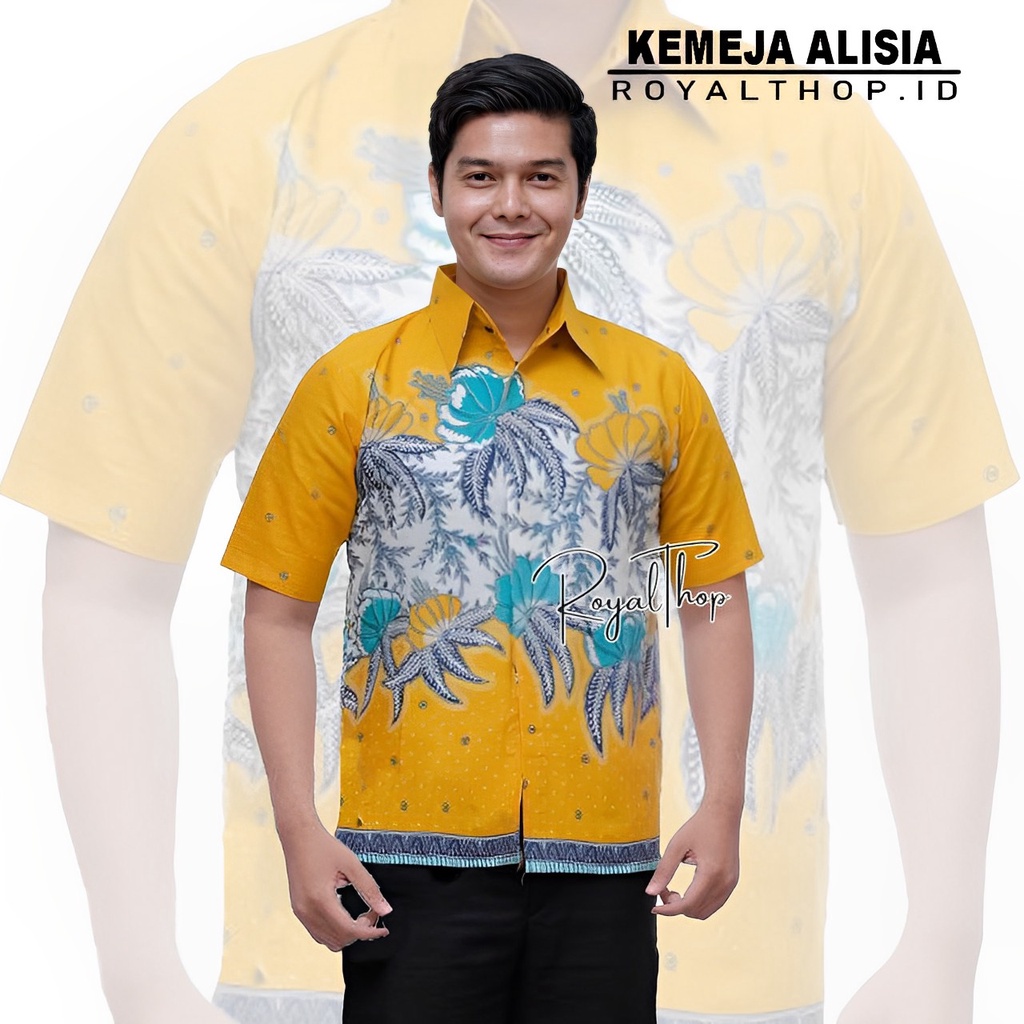 Jual BAJU BATIK PRIA BATIK KEMEJA BATIK PRIA LENGAN PENDEK ALISIA ...