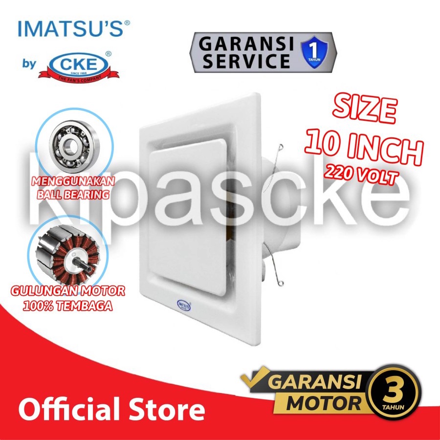 Jual Exhaust Fan Imatsu 10 Inch EF-BPT10-15F/IMT-BB-ST Rumah Toilet ...