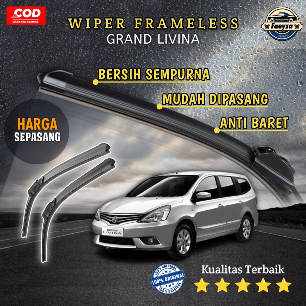 Jual Wiper Frameless Nissan Livina Karet Wiper Mobil Nissan Grand
