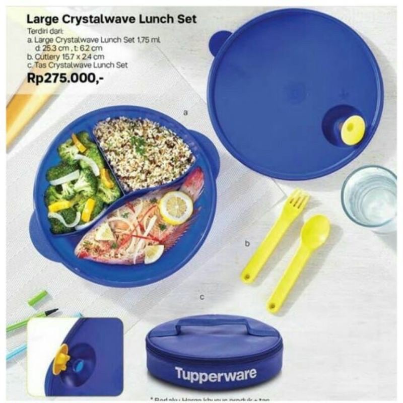 Jual Lunch box set tupperware crystalwave lunch set kotak bekal makan ...