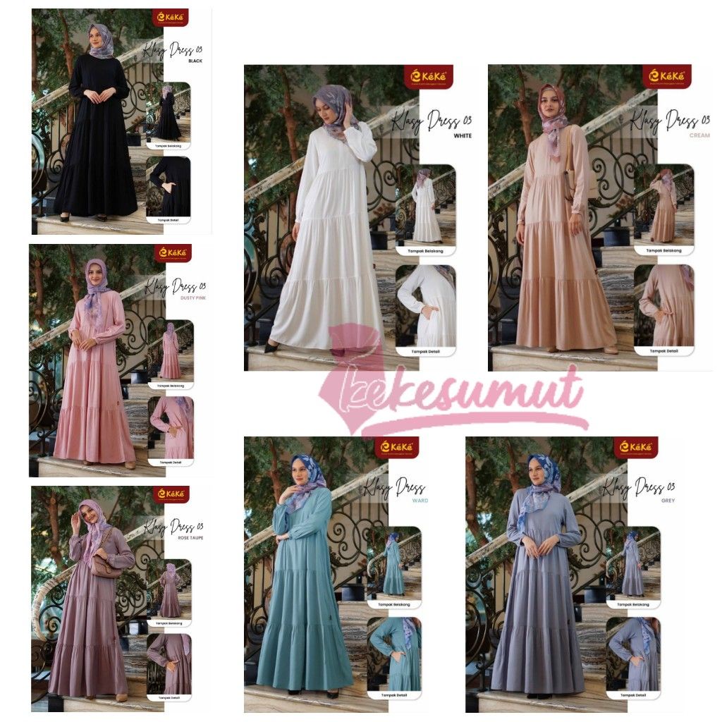 Jual Kekesumut Baju Gamis GDK DL KLASY DRESS 03 Keke Busana Muslim ...