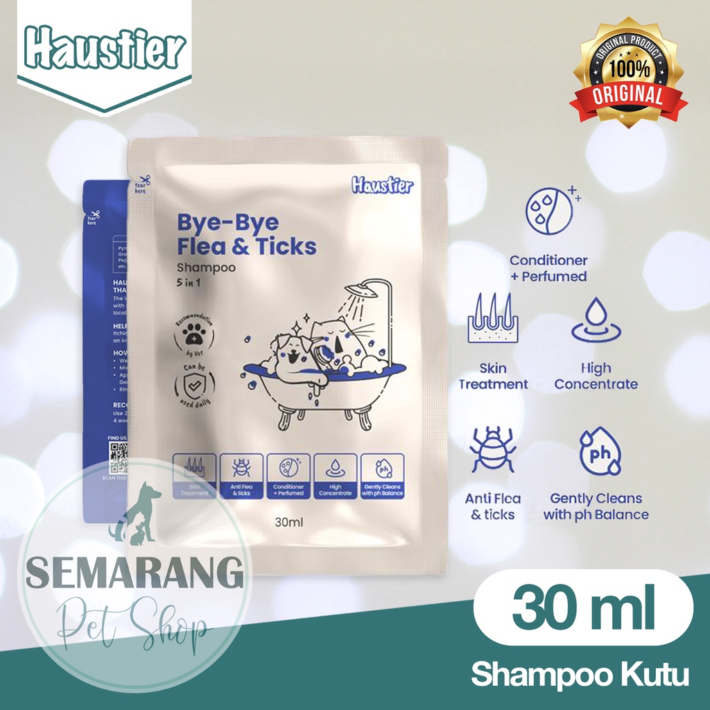 Jual Shampoo Kutu HAUSTIER Bye Bye Flea & Ticks 30ml | Obat Kutu ...