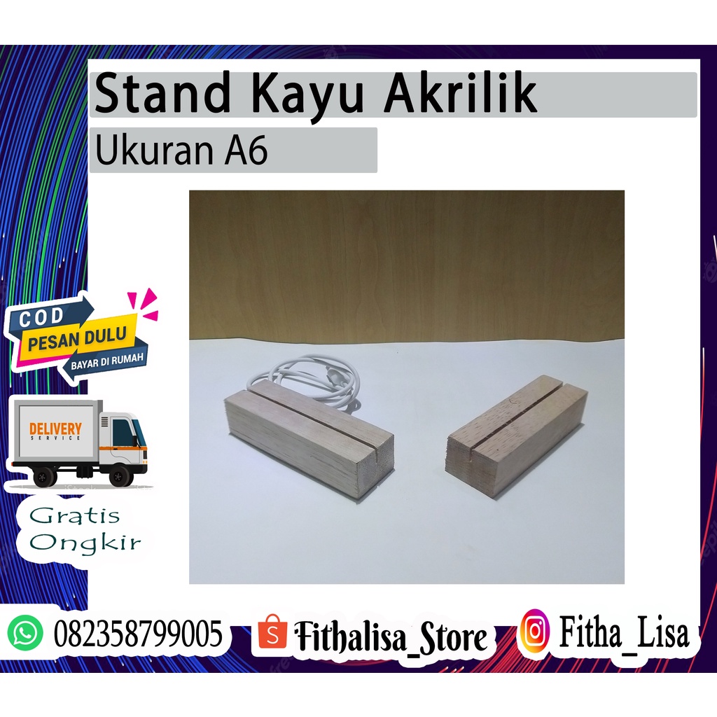 Jual Stand akrilik kayu led/Stand foto dudukan Akrilik A6 | Shopee ...