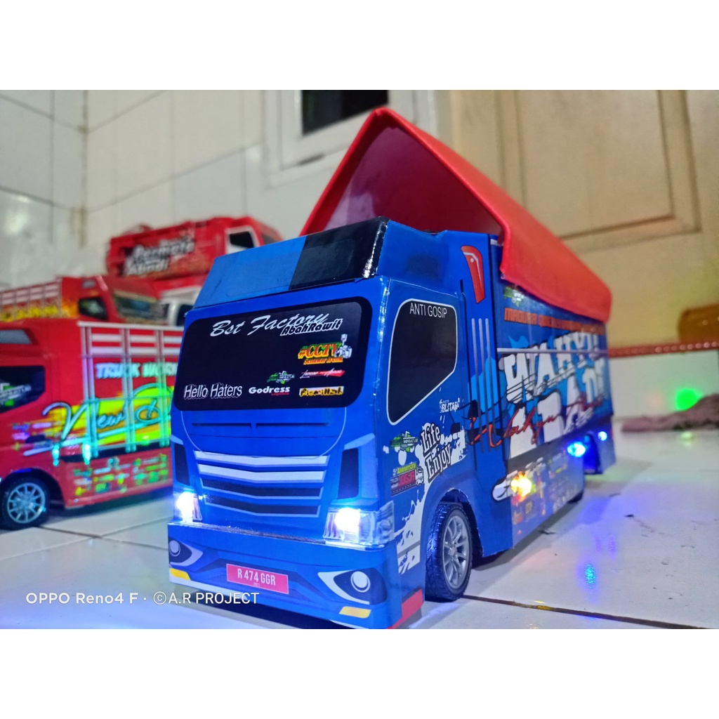 Jual miniatur truck oleng wahyu abadi kayu bonus terpal | Shopee Indonesia