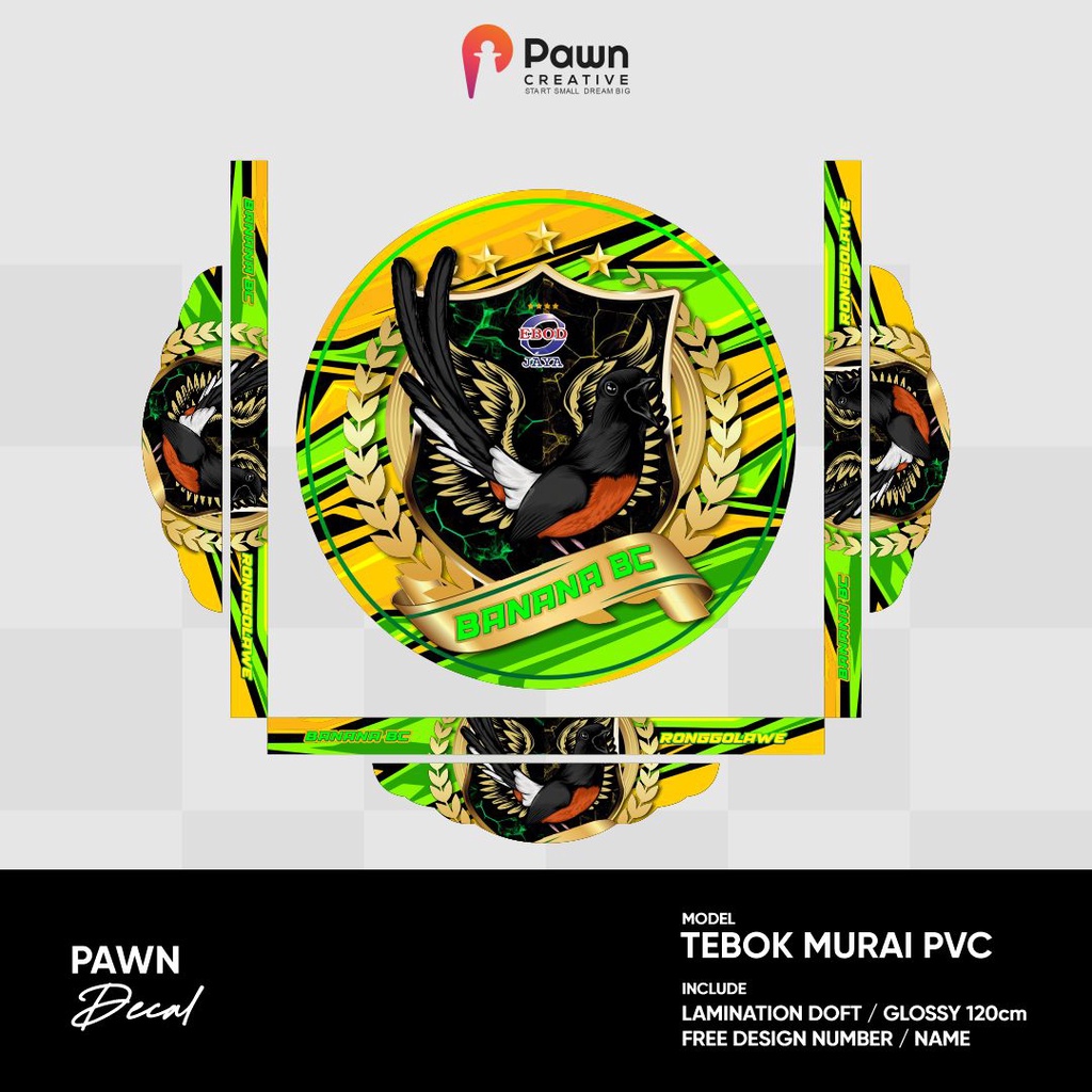 Jual Stiker Decal Tebok Murai Stiker Sangkar Murai Custom BANANA BC ...