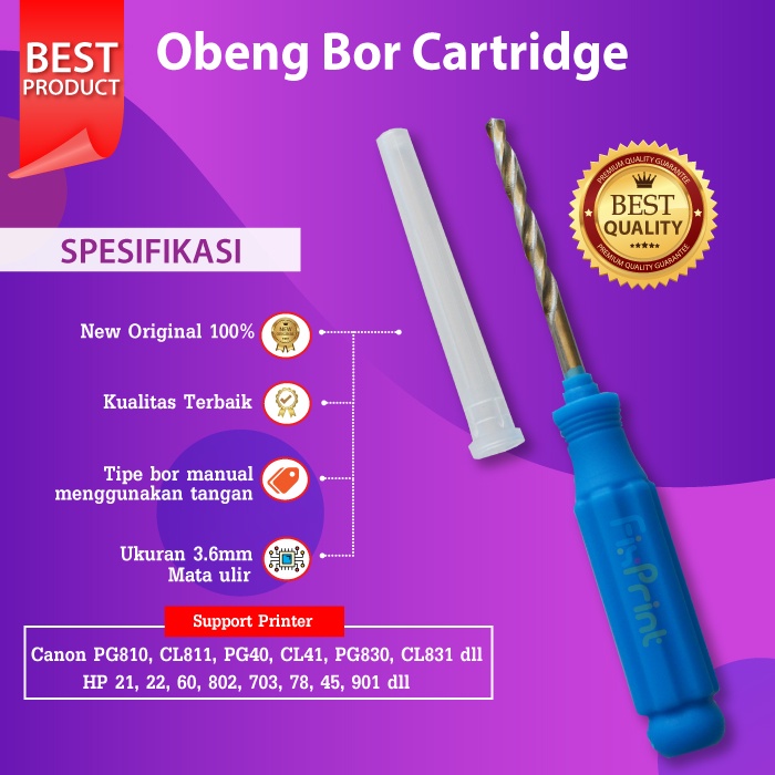 Jual Obeng Bor Cartridge Ukuran 3.6mm Bor Tangan Tools Infus Printer ...