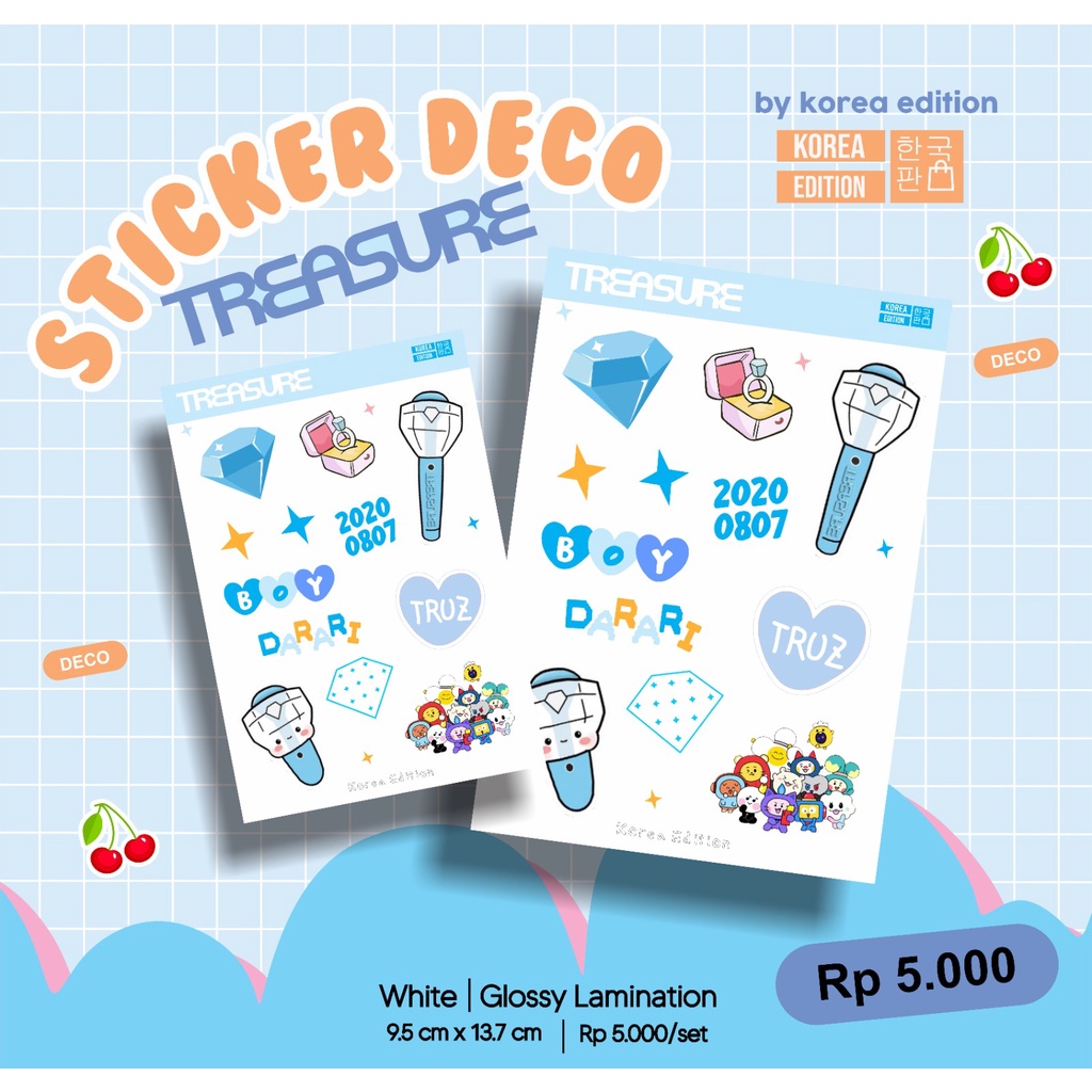 Jual Sticker Deco Treasure Kpop Vinnyl Cutting Tinggal Pakai Teume ...
