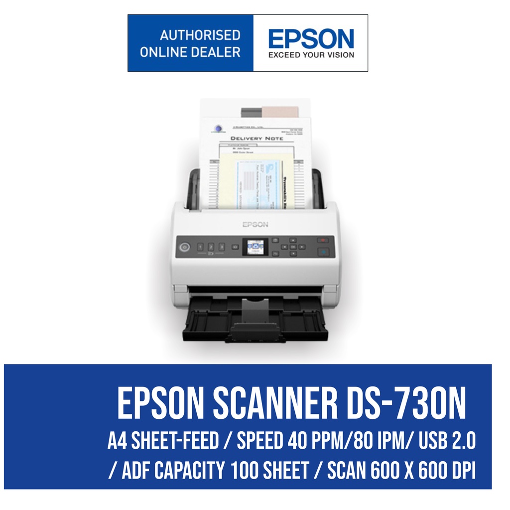 Jual Scanner Epson DS 730N WorkForce A4 Duplex Sheetfed ADF Ethernet ...