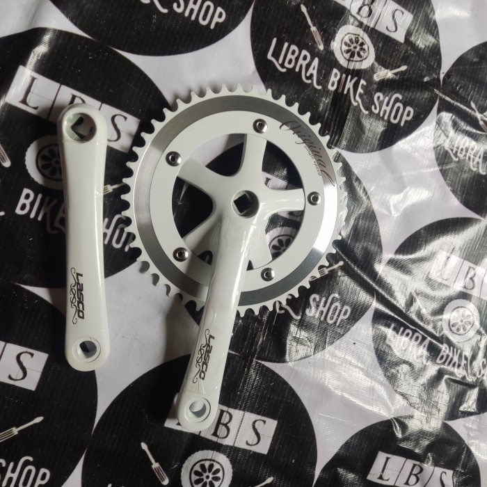 Jual Sepeda Crank Fixie Lasco Original Cf-12 Fix Gear Alloy 46T Putih ...