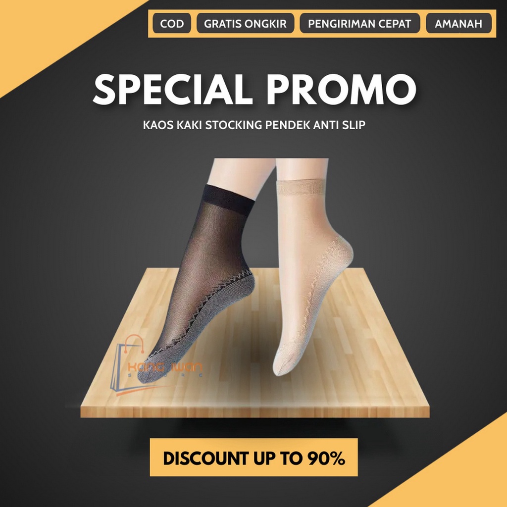 Jual Kaos Kaki Stocking Transparan Pendek Anti Slip | Shopee Indonesia