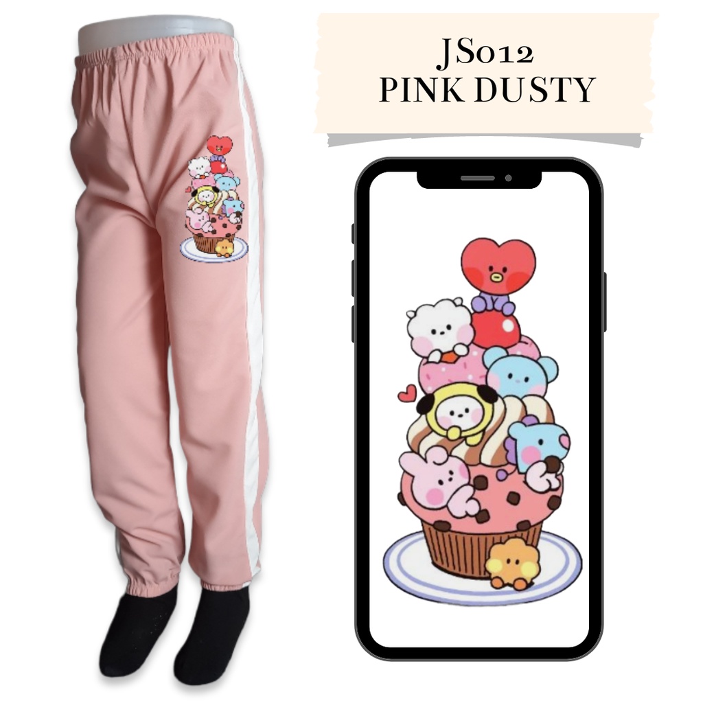 Jual JS012 Light Series Celana Jogger One Strip Motif Sablon K-POP Army ...